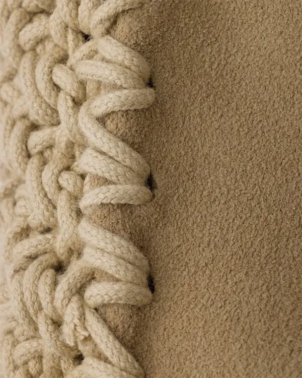 Prada Large Suede And Crochet Tote Bag