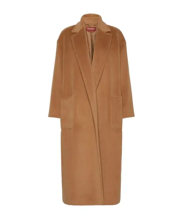 Max Mara Belted Virgin Wool Coat - Camel