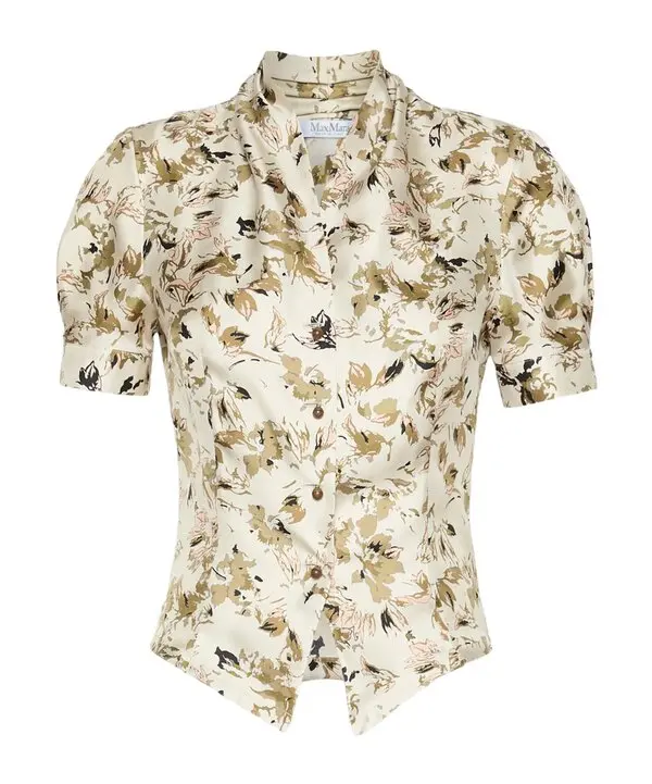Max Mara Printed Silk Twill Shirt