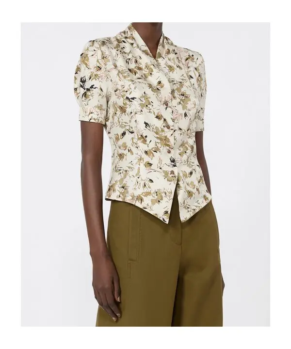 Max Mara Printed Silk Twill Shirt