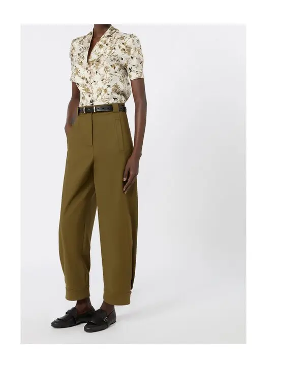 Max Mara Printed Silk Twill Short Sleeve Shirt