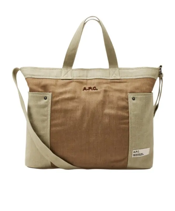 A.p.c. Jardin Logo-patch Tote Bag - Dark Beige