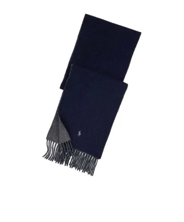 Polo Ralph Lauren Pony Embroidered Fringed Scarf - Navy