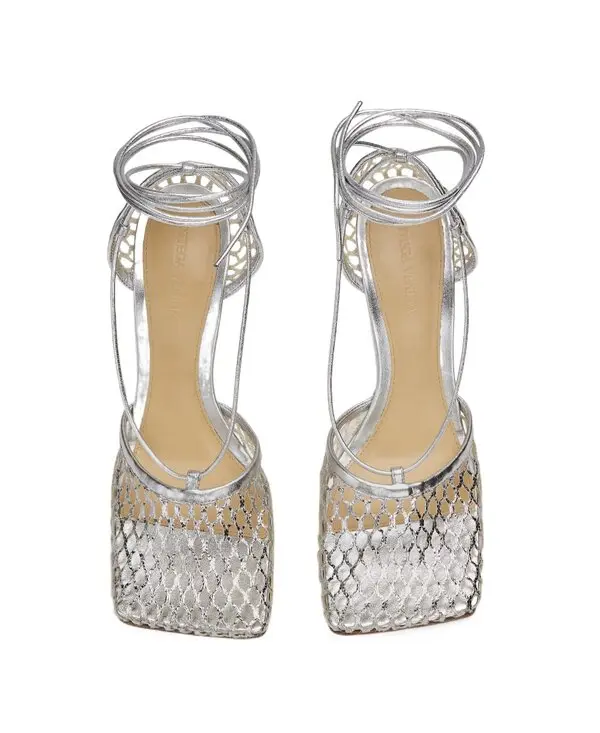 Bottega Veneta Stretch Metallized Mesh Pumps