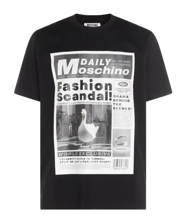 Moschino Graphic Printed Crewneck T-shirt - Black