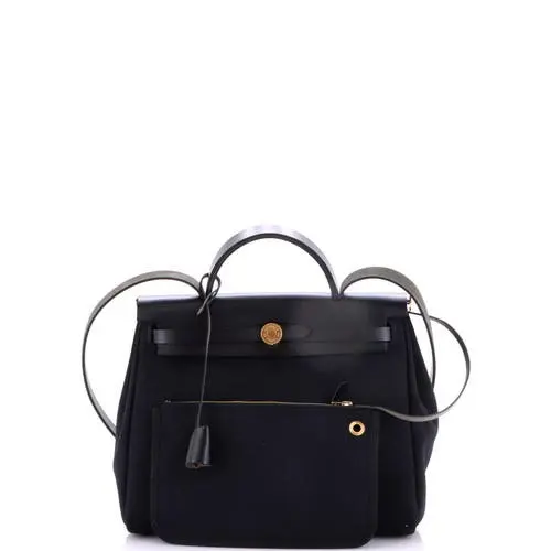 Hermès Herbag Zip Leather And Toile 31
