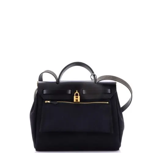 Hermès Herbag Zip Leather And Toile 31