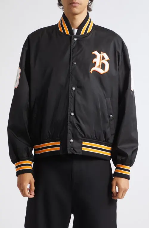 Balenciaga Oversized Nylon Varsity Bomber Jacket - 1000 Black