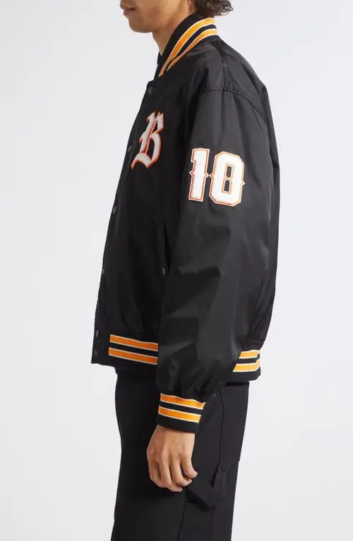 Balenciaga Oversized Nylon Varsity Bomber Jacket - 1000 Black
