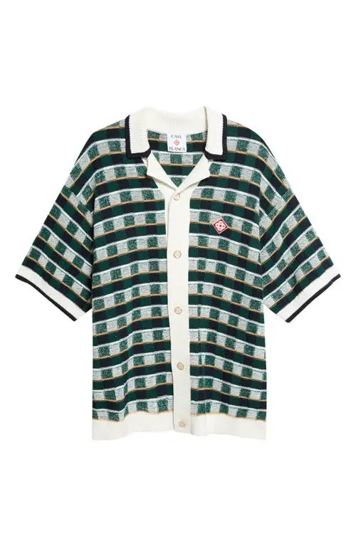 Casablanca Mosaic Plaid Cardigan