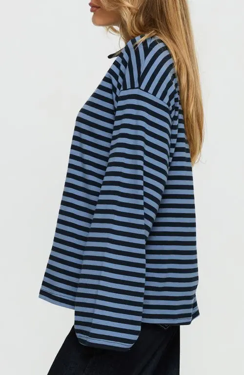 Princess Polly Settle Down Collared Striped Top