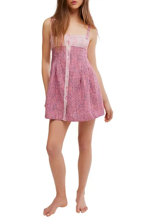 Free People Cross My Heart Nightie - Pink Combo