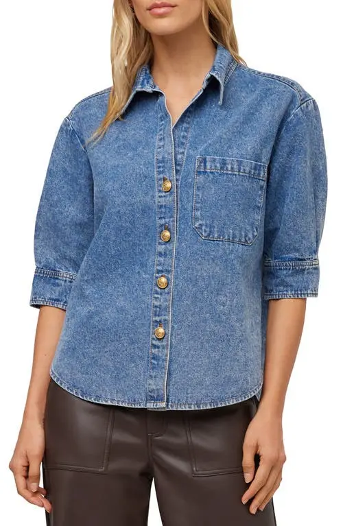 Fifteen Twenty Suri Elbow Sleeve Button Up Top