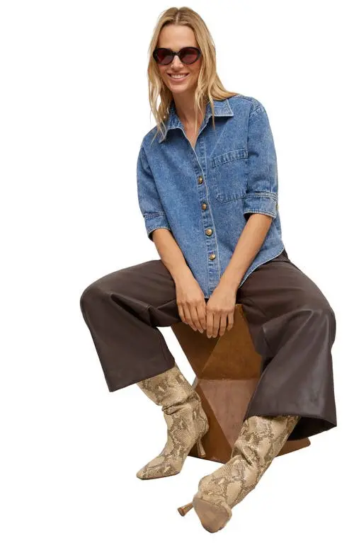 Fifteen Twenty Suri Elbow Sleeve Button Up Top