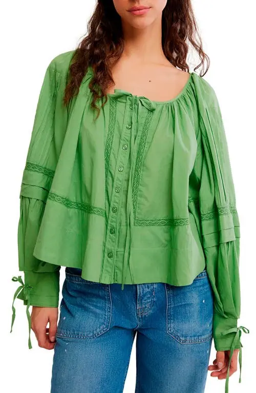 Free People La Lune Cotton Top - Jade