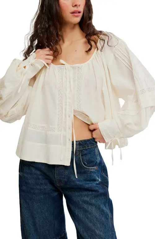 Free People La Lune Cotton Top - Tofu
