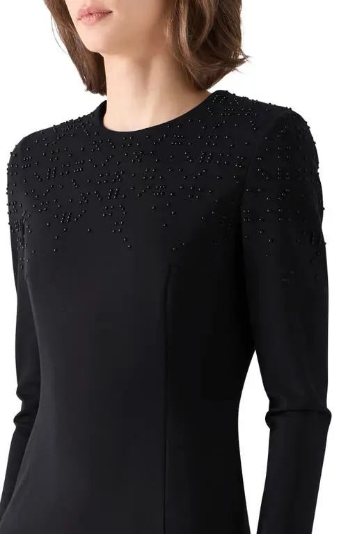 Akris Beaded Stretch Sheath Dress