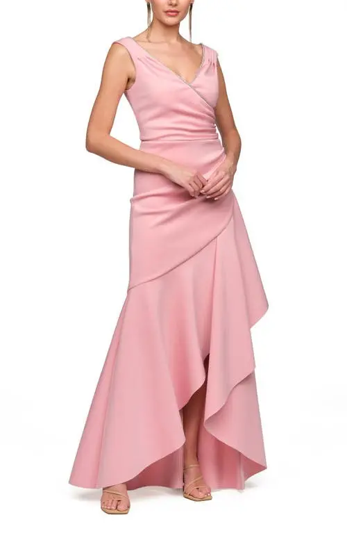 Js Collections Marla Diamante Trim High Low Gown