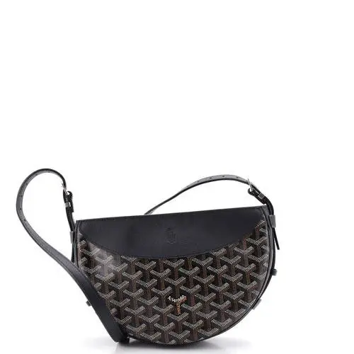 Goyard Hirondelle Shoulder Bag Coated Canvas And Leather - Black