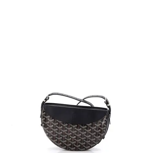 Goyard Hirondelle Shoulder Bag Coated Canvas And Leather - Black