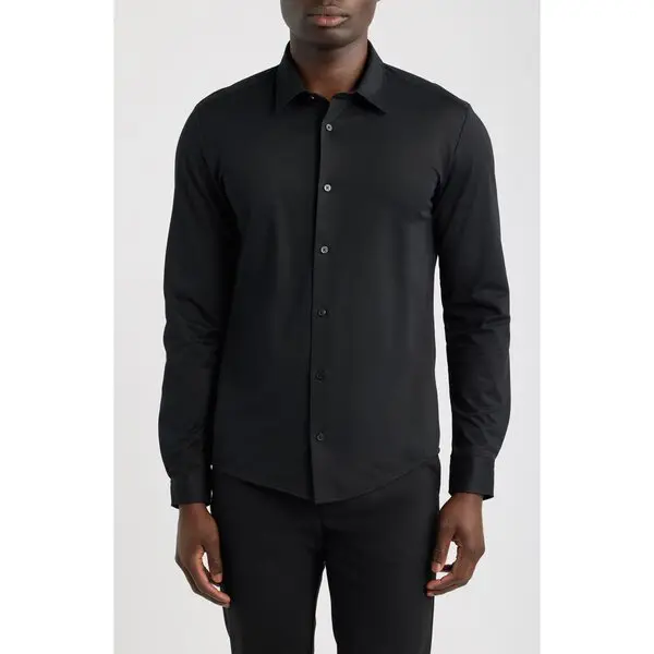 BOSS Roan Slim Fit Performance Button-up Shirt - Black