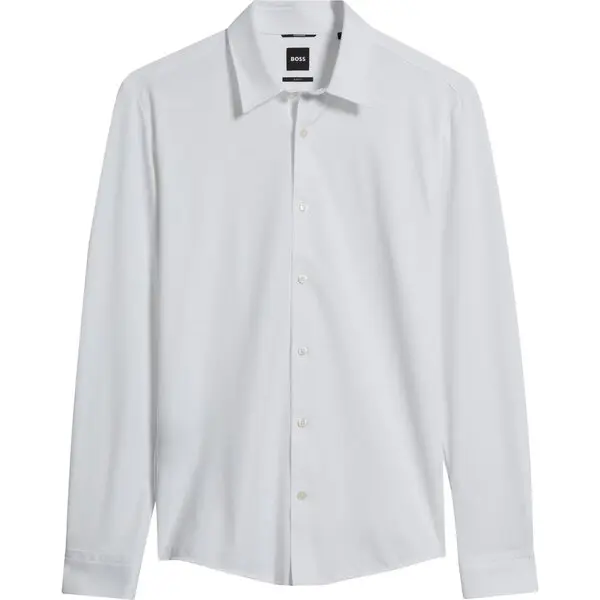BOSS Roan Slim Fit Performance Button-up Shirt - White