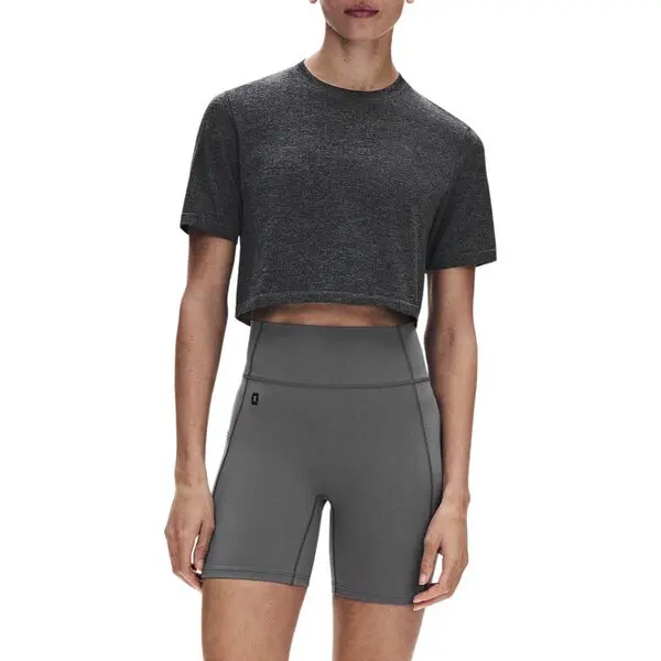 On Train Flex Crop T-shirt - Ember Heather