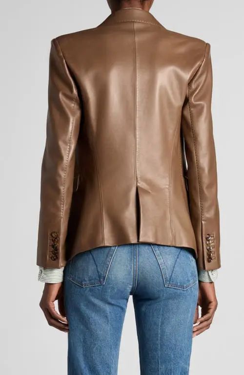 TOM FORD Guanteria Single Breasted Leather Blazer
