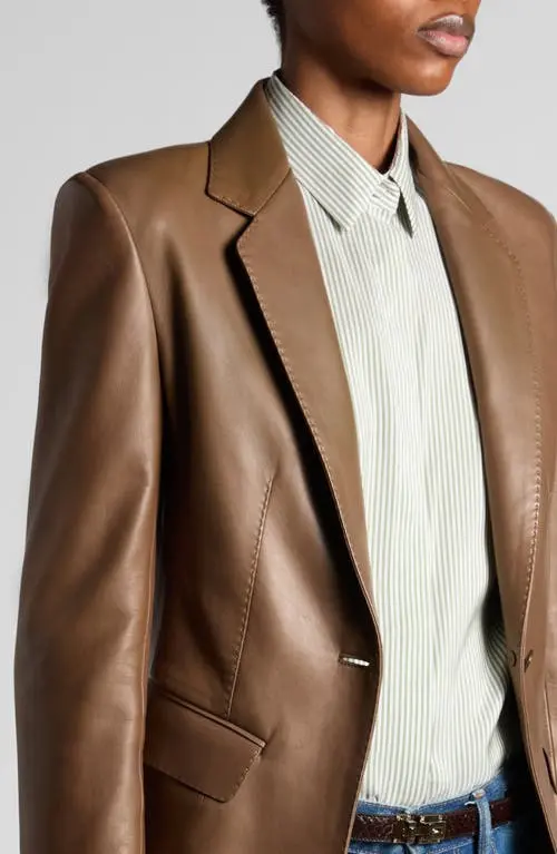 TOM FORD Guanteria Single Breasted Leather Blazer