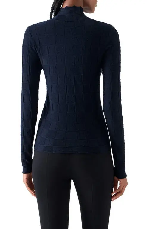 Akris 3d Dice Virgin Wool Turtleneck Sweater - Navy