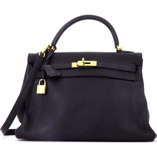 Hermès Kelly Handbag Togo With Gold Hardware 32 - Black