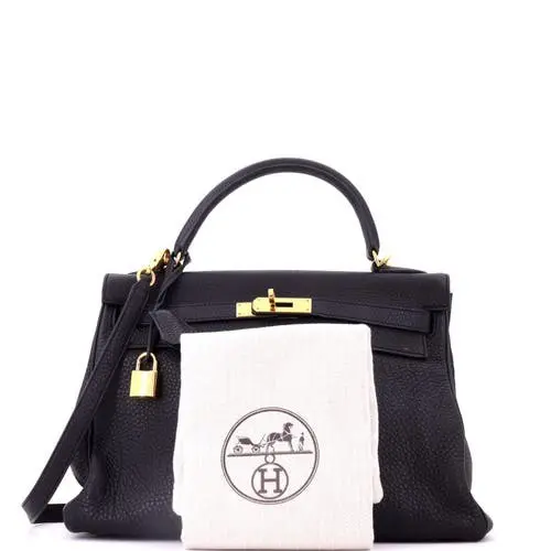 Hermès Kelly Handbag Togo With Gold Hardware 32 - Black
