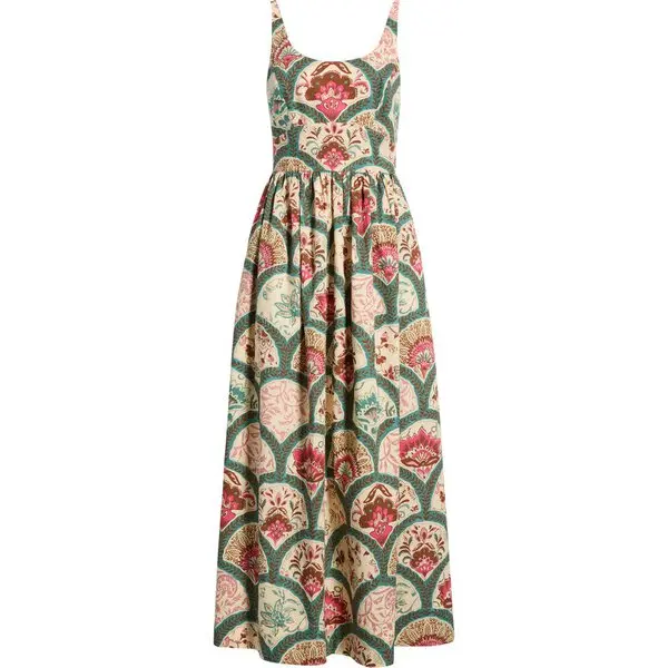 CECE DUPRAZ Print Sleeveless Midi Dress