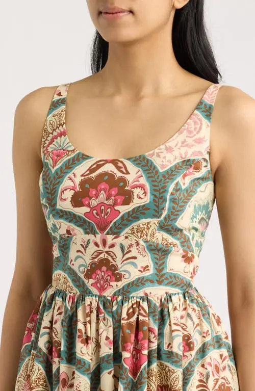 CECE DUPRAZ Sleeveless Printed Midi Dress