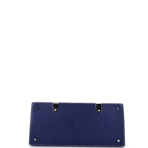 Goyard Saigon Top Handle Bag Coated Canvas With Leather Mm - Blue