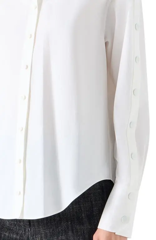 Akris Split Sleeve Cotton Poplin Button-up Shirt