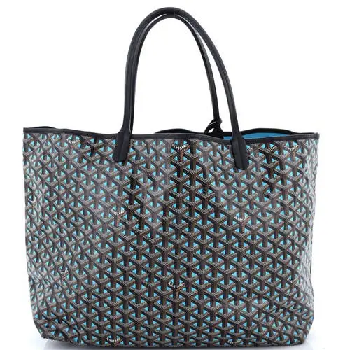 Goyard Saint Louis Tote Claire Voie Coated Canvas Gm - Blue