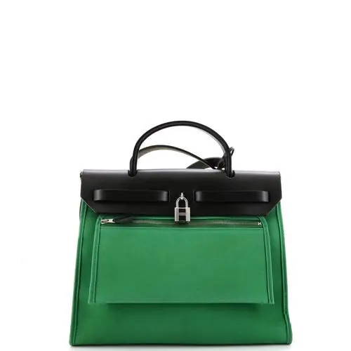 Hermès Herbag Zip Leather And Toile 31
