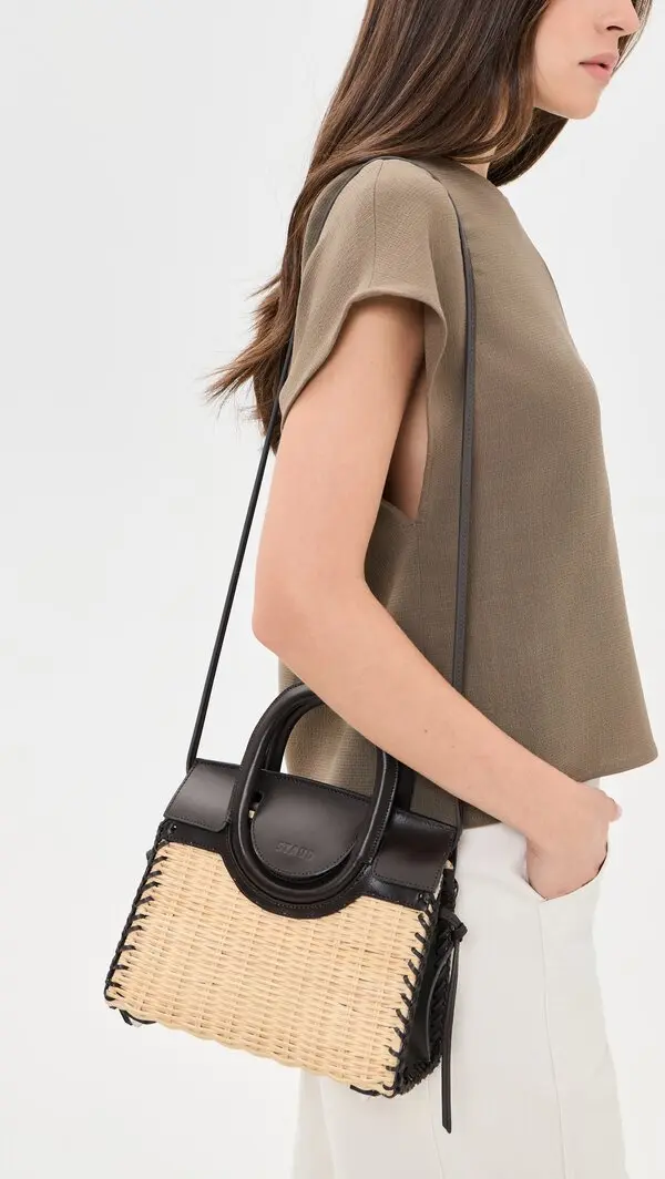 Staud Maude Mini Wicker Carryall Satchel