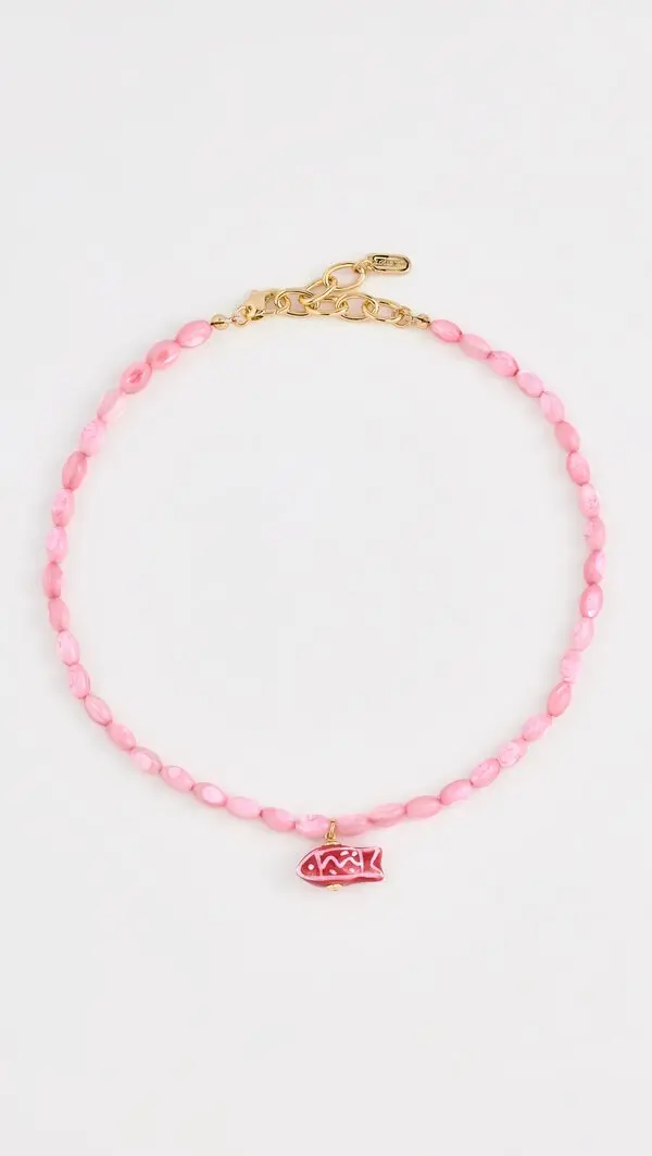 LOGAN TAY Cotton Candy Beaded Fish Necklace
