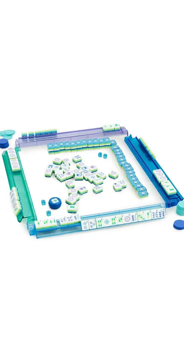 Jonathan Adler Basketweave Mahjong Set - Blue/green