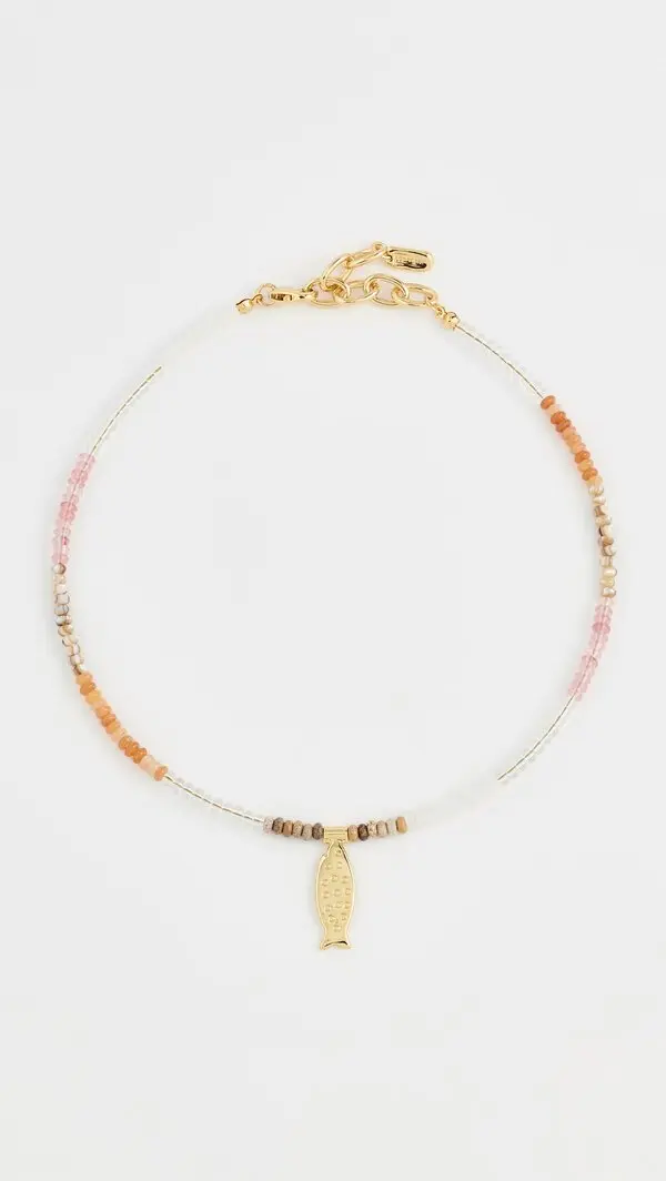 LOGAN TAY Beaded Gold Fish Necklace