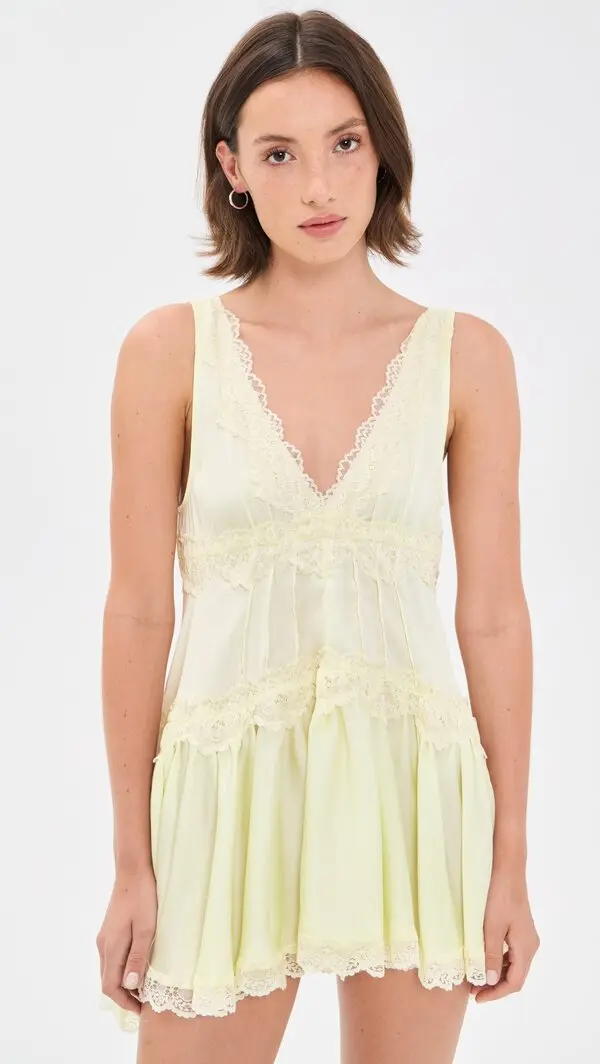 Free People In This Groove Mini Slip Dress