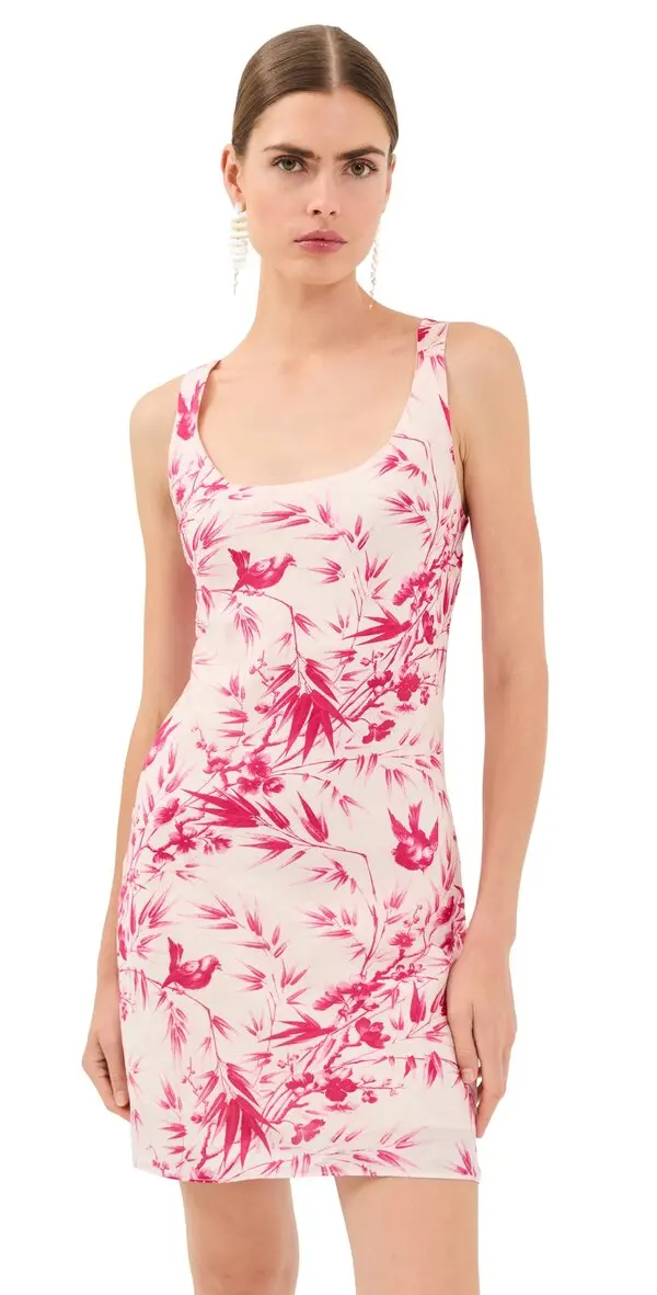 Alix Of Bohemia Addie Rosette Bird Silk Mini Dress - Off-white