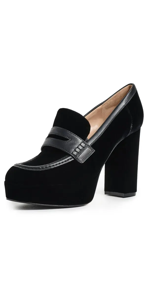 GIANVITO ROSSI Hadden Velluto Calfskin Heels - Black/black