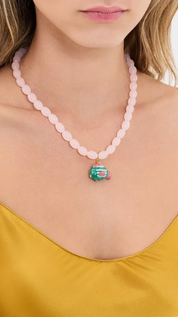 LOGAN TAY Beaded Carnival Fish Necklace