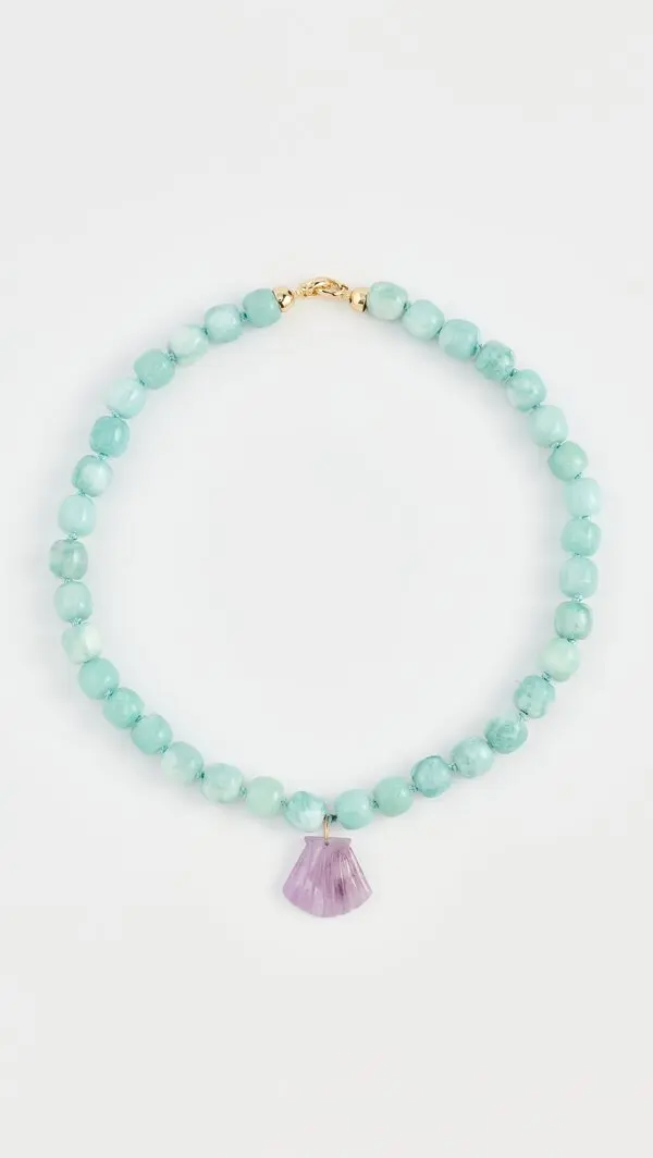 Shashi Jade Scallop Gemstone Pendant Necklace