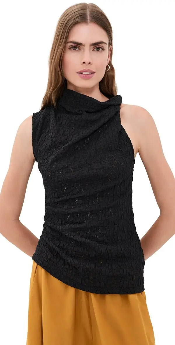 Proenza Schouler White Label Circe Top In Stretch Lace - Black