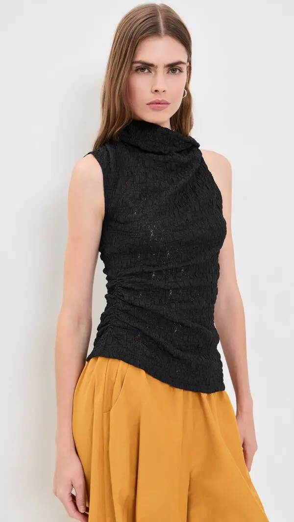 Proenza Schouler White Label Circe Stretch Lace Mock Neck Top