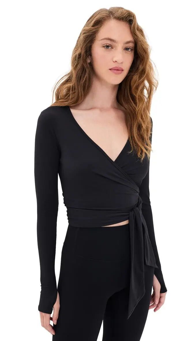 Splits59 Bella Airweight Lite Wrap Top - Black